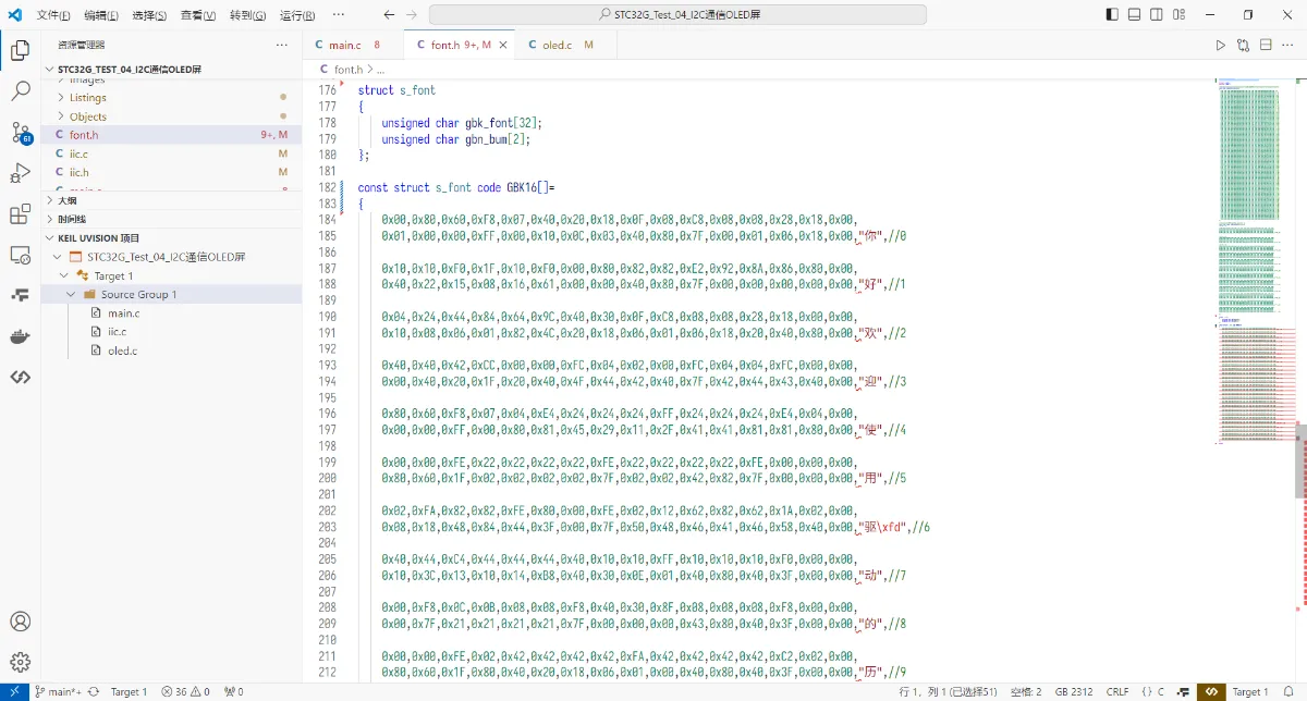 记一次单片机源码由GB2312改为UTF8编码导致OLED汉字显示异常的解决过程 | Patrick's Blog